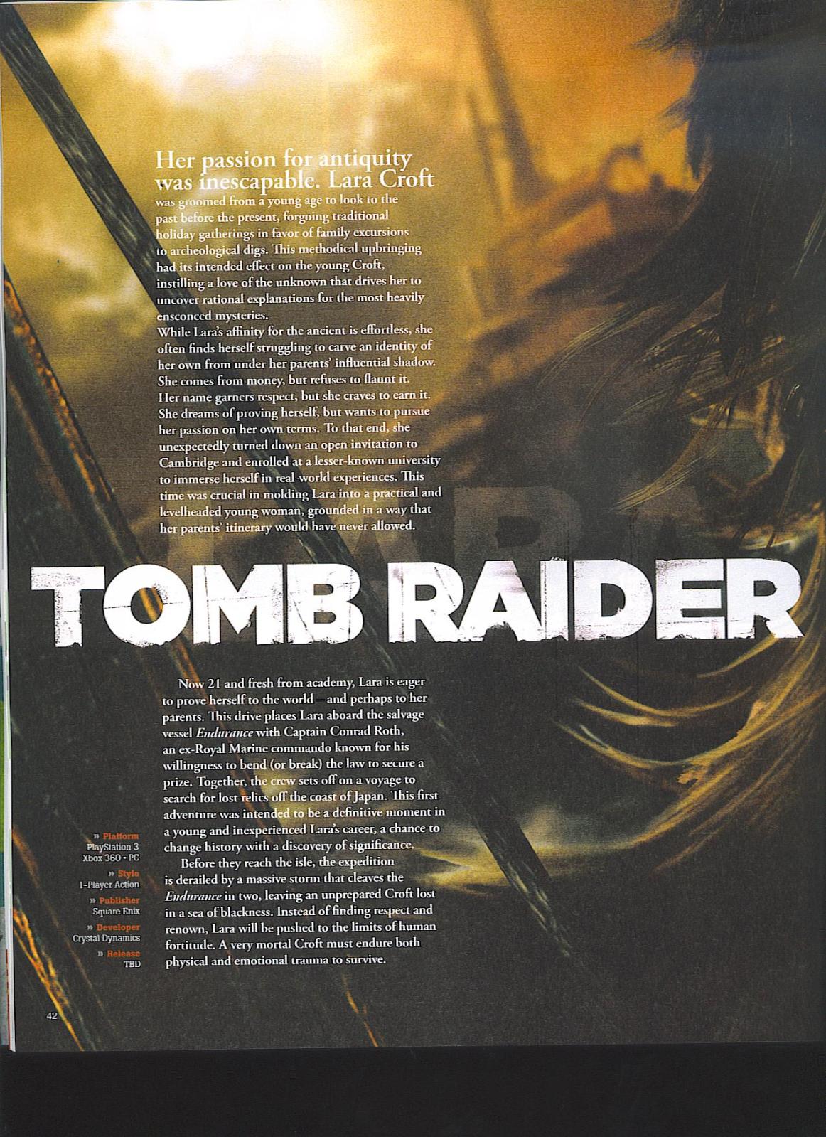 Tomb Raider - novas infos e scans da Game Informer