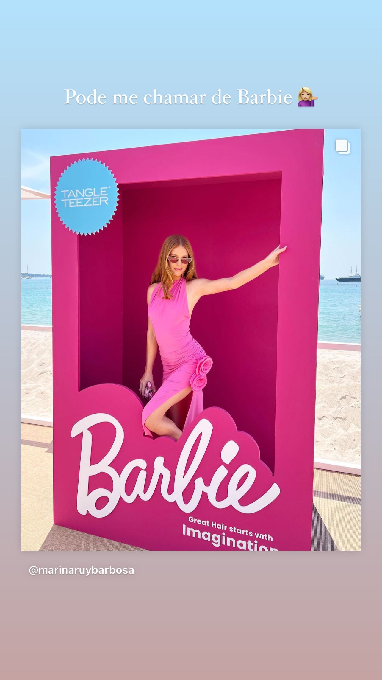 Marina Ruy Barbosa de Barbie: atriz usa vestido rosa em belo look